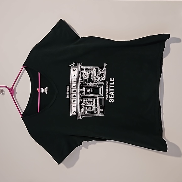 Hanes | Tops | Starbucks Dark Green Pike Place Market Seattle Graphic ...